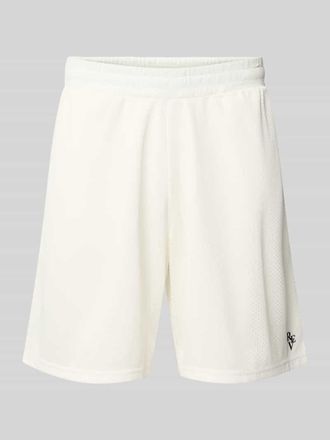 Review Shorts aus Mesh mit Logo-Print