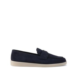Prada Logo-plaque Suede Loafers