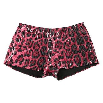 Generic Short sexy pour femme imprim&eacute; l&eacute;opard &agrave; sequins taille haute moulant Hot Girl Short cargo pour homme, Rose, XL
