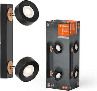 Ledvance DECOR SPOT PLUTO, 9,6W, 615lm, schwarz, Spotleuchte, verstellbare Köpfe, vielseitig anwendbar, Innenraumspot, warmweiße Lichtfarbe, hochwertige Optik,