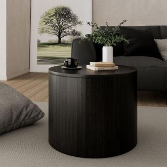 Vicco Table basse Tavilo, noir/ch&ecirc;ne, 48x48cm, Vicco