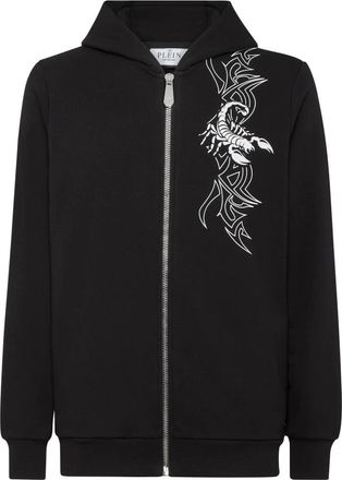Philipp Plein Homme, Sweatshirts et sweats &agrave; capuche, Noir, Taille: 2XL Sweatjacke mit Kapuze Scorpion