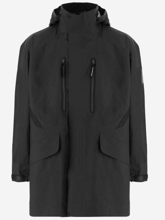 And Wander Mens Technical Hooded Jacket With Pockets Black Nylon