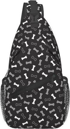 Generic Os &Agrave; M&acirc;cher Pour Chiot, Blanc Et Noir Sac Banane Pratique Pochette Epaule Antivol Sac &Agrave; Dos Bandouli&egrave;re Pour Femme Sport Randonn&eacute;e