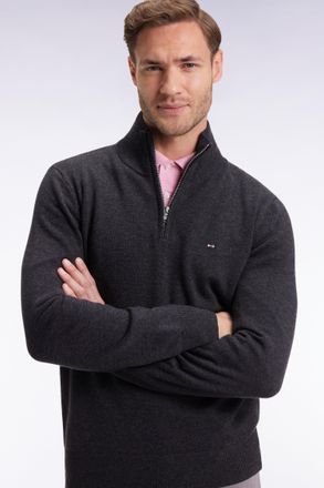 Eden Park Pull Col Camionneur En Laine Et Coton Gris Fonc&eacute;