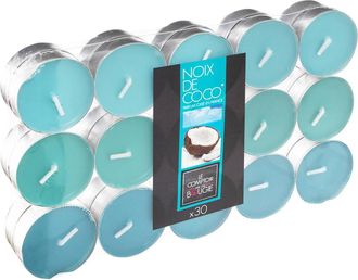 Atmosphera Atmosphera - Set mit 30 Duftkerzen - Kokosnuss - 350g - Hellblau