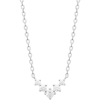 Brillaxis Collier argent rhodi&eacute; et oxydes blancs