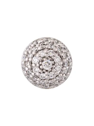 Alinka boucle doreille Black Caviar en or blanc 18ct sertie de diamants - M&eacute;tallis&eacute;