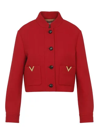 Valentino Manteau Court - Rouge
