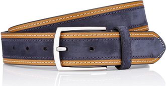 Lindenmann Premium Ledergürtel Handmade in EU 35 mm blau, Farbe/Color:blau, Size US/EU:Bundweite 150 cm Gesamtlänge 165 cm W 59 XXXXXL