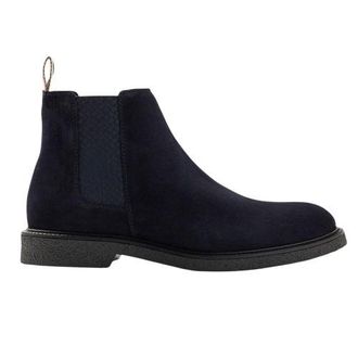 HUGO BOSS Gepr&auml;gt Stiefeletten f&uuml;r Herren, Wildleder, Stichdetail (Dunkelblau)