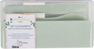 Birambeau Besteckset Nomade - komplett - 3-teilig: Gabel, Messer, L&ouml;ffel und Aufbewahrungsbox