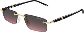 Montblanc Montblanc, unisex, Accessoires, Noir, Taille: 54 MM Rectangle Lunettes de soleil