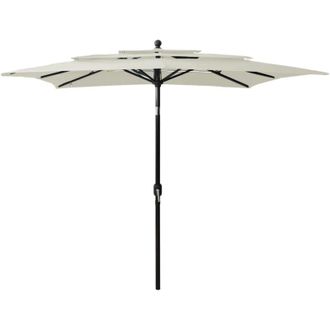 vidaXL Vidaxl - Parasol &agrave; 3 niveaux avec m&acirc;t en aluminium Sable 2,5x2,5 m