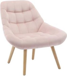 Vente-Unique Fauteuil en Velours Rose LUOSTO - Scandinave