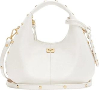 Ganni Femme, Sacs, Blanc, Taille: ONE Size Mini Sac Hobo &agrave; Clous