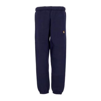 Carhartt Work in Progress Marineblaue/Goldene Sweatpants mit elastischem Bund - - Trousers - Herren - Blau - XL