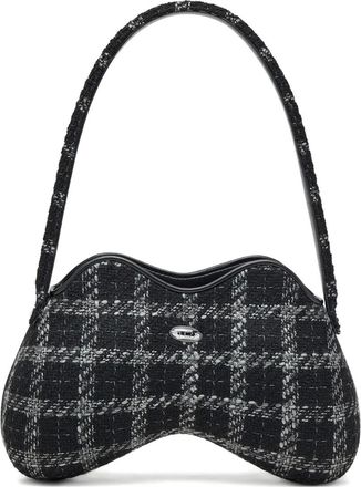 Diesel sac porté épaule Double-D à motif pied-de-poule - Noir