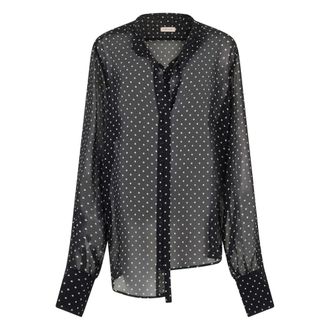 The Mannei Gepunktete asymmetrische Bluse - - Blouses & Shirts - Damen - Schwarzk - L