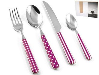 hOme Home Provence Besteck-Service, Griff-Dekor, Stahl, Lila, 24 Stück