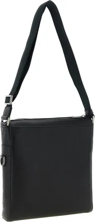 Ferragamo Embossed Monogram Calf Leather Crossbody Bag - Black