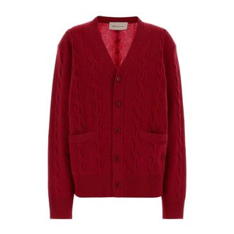 Ami Zopfmuster Wollstrickjacke - - Knitwear - Damen - Rot - S