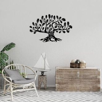 Hanah Home Stylish Black Decorative Metal Wall Accessory, 70 x 46 cm | 100% Metal (1.5 mm Thick) | Easy Wall Mounting | Perfect for Modern Home Decor