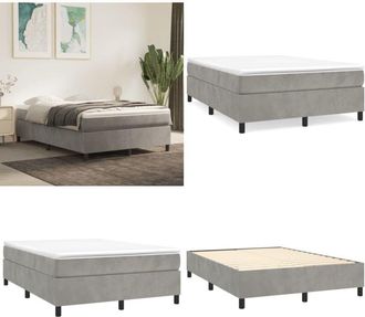 vidaXL Vidaxl - Bettgestell ohne Matratze Hellgrau 140x200 cm Samt - Samt Bett - Doppelbett - Boxspringbetten - Betten Gestell - Hellgraues Bett - Home &