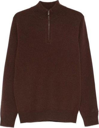 MC2 Saint Barth Homme, Pulls, Brun, Taille: XL Pull zipp&eacute; &agrave; col roul&eacute;