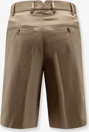 Ami Mens Virgin Wool Shorts Beige