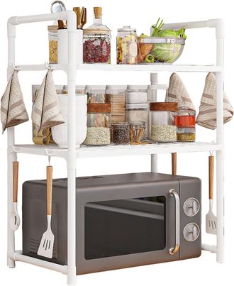 Generic Einstellbare Mikrowellenständer - Mikrowellenständer Arbeitsplatte, Küchenback-Rack | Küchenregal Zähler Top Organizer, Einstellbare Arbeitsplatte Fas