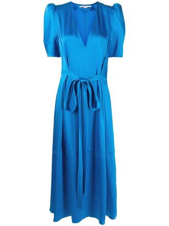 Stella McCartney robe mi-longue nou&eacute;e &agrave; col v - Bleu