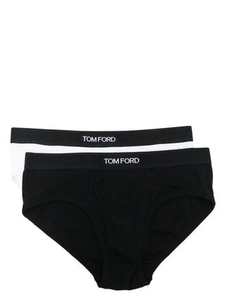 Tom Ford slip en coton à logo imprimé - Blanc