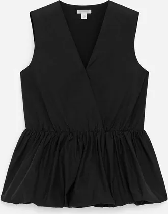 Arket Taftoberteil Mit Sch&ouml;&szlig;chen -Schwarz