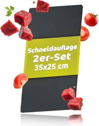 Rösle Schneidauflage 2er-Set, 35x25cm Schneidematte aus PP Polypropylen, Schwarz Schneideunterlage für die Küche, Spülmaschinengeeignet und Rutschfest