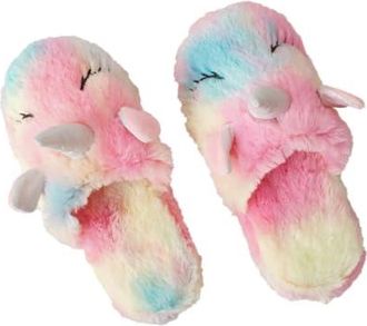BESTONZON WRITWAA Pantoufles Licorne en Coton Doux Taille L Int&eacute;rieur Chaud Automne-Hiver Semelle Antid&eacute;rapante Chaussures L&eacute;g&egrave;res pour Maison et Chambre
