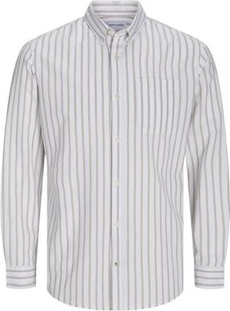 Jack & Jones Jjeoxford T-shirt L/S S21 Noos Pls Homme Chemise à manches longues, Crockery/Rayures : Rayures, 4XL Grande taille