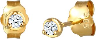 DIAMORE Elli DIAMONDS Ohrringe Damen Ohrstecker Solitär Basic Edel mit Diamant (0.06 ct.) in 585 Gelbgold