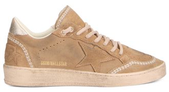 Golden Goose Womens Sneakers Ball Star Tobacco Suede Tobacco-Gold Leather Trainers Tobacco/gold