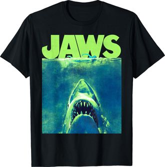 Jaws Surfacing Neon Poster Logo T-Shirt