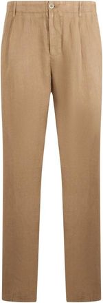 120% Lino Homme, Pantalons, Beige, Taille: XL Chinos en lin