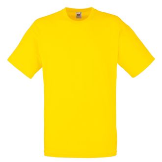 Fruit Of The Loom Herren-T-Shirt, kurz&auml;rmlig, Grau, Gelb - Jaune vif, S