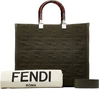 Fendi Hobo Bags - Medium Zucca Sunshine Shopper Canvas Tote - Gr. unisize - in Gr&uuml;n - f&uuml;r Damen