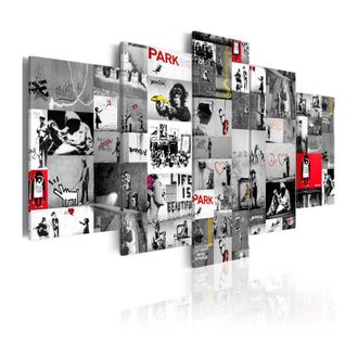 Paris Prix Paris Prix - Tableau Imprim&eacute; Street Art - Banksy iv 50 x 100 cm