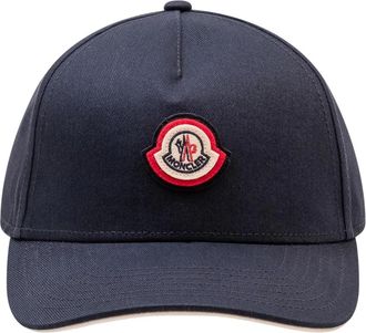 Moncler Logo Patch Baseball Cap - - Accessories - Herren - Blau - ONE SIZE