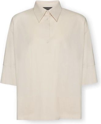 Elena Miro Femme, Blouses et Chemises, Beige, Taille: 42 FR Blouse ample &agrave; manches trois-quarts