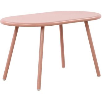 Clp Table basse dext&eacute;rieur ovale 80x45cm - Polypropyl&egrave;ne r&eacute;sistant aux UV - M&eacute;tal E-Coating anti-corrosion - 90kg de capacit&eacute;