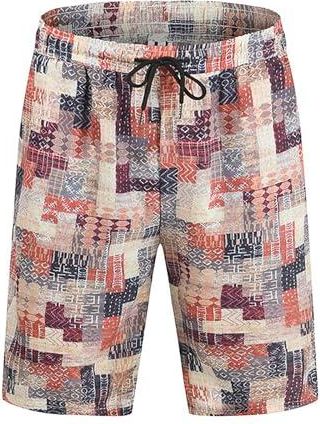 Generic Pantalons courts pour hommes mode &eacute;t&eacute; hommes shorts imprim&eacute;s cinq pantalons pantalons de plage lacets r&eacute;glables amples style de vacances d&eacute;contract&eacute;, 