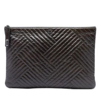 Chanel Pre-owned Quilted Patent Leather Clutch - - Pre-owned - Damen - Braun - ONE SIZE