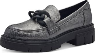 Marco Tozzi Damen Loafer ohne Absatz Vegan mit Plateau, Silber (Pewter), 40 EU